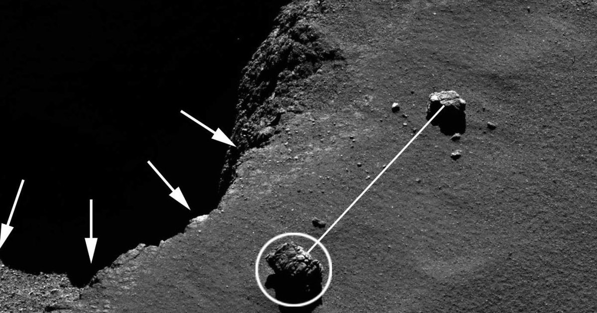 The collapse of a cliff reveals the original composition of comet 67P ...